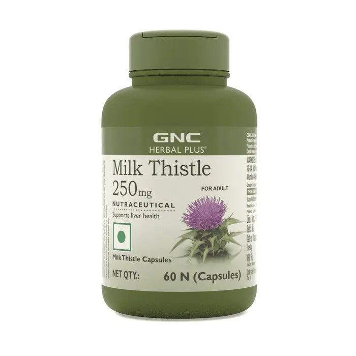 GNC Herbal Plus Milk Thistle 250mg - Detoxifies Liver Toxins & – Halt