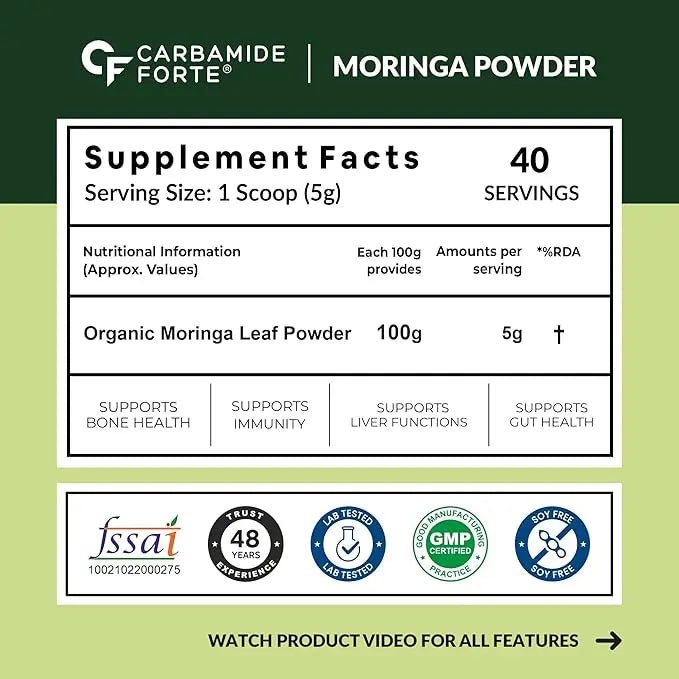 100% Organic Moringa Powder - Carbamide Forte – Halt