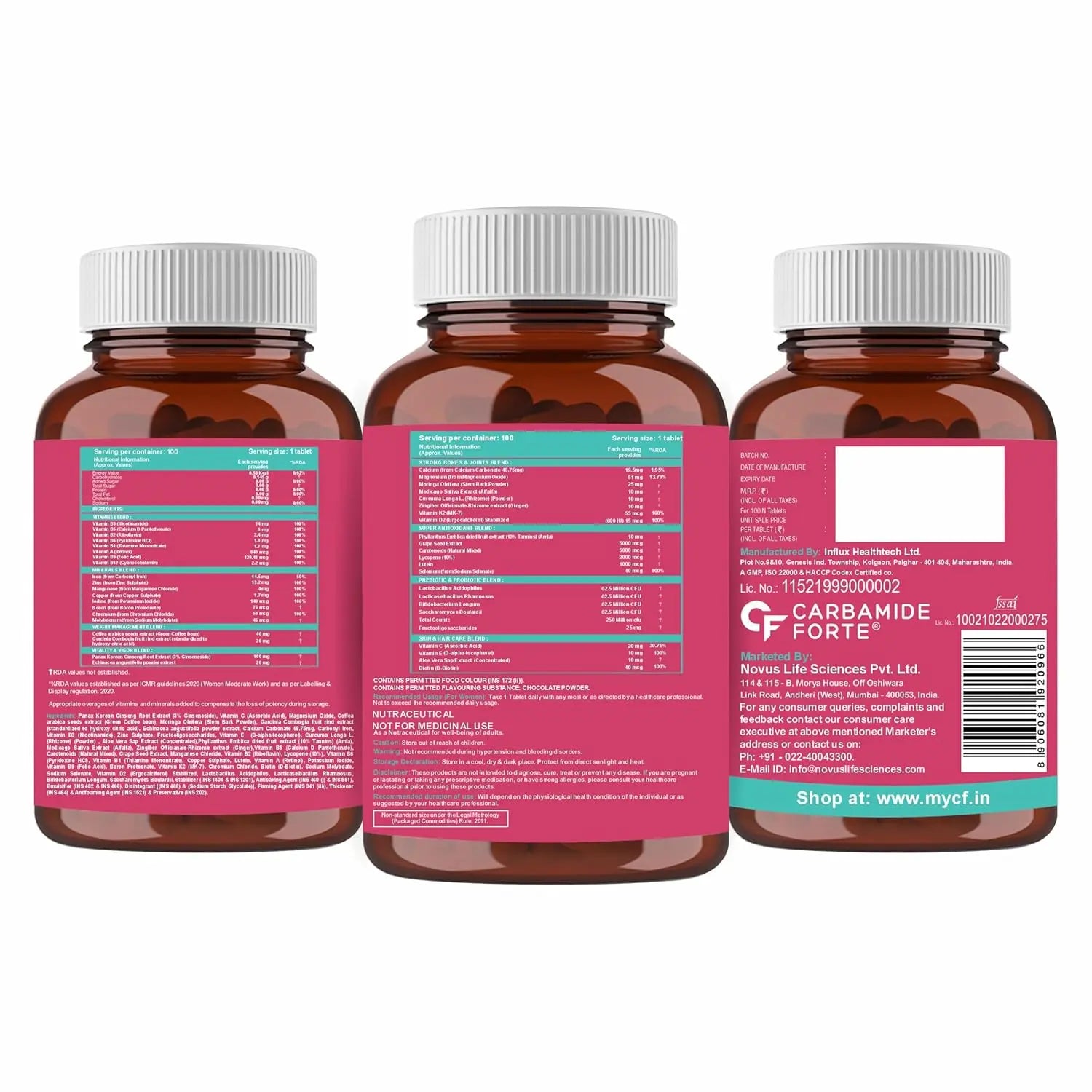 Carbamide Forte Multivitamin Tablets for Women - 60 Veg – Halt
