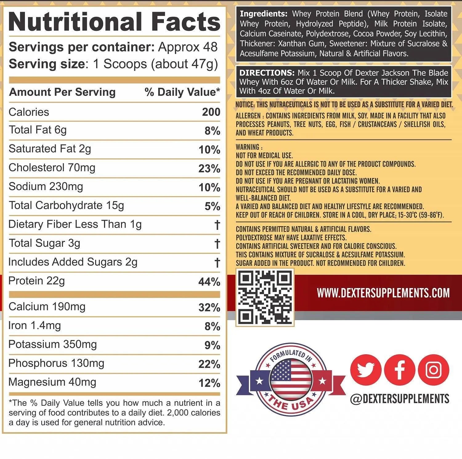 Dexter Jackson Signature Series THE BLADE WHEY 5LBS Milk Chocolate – Halt